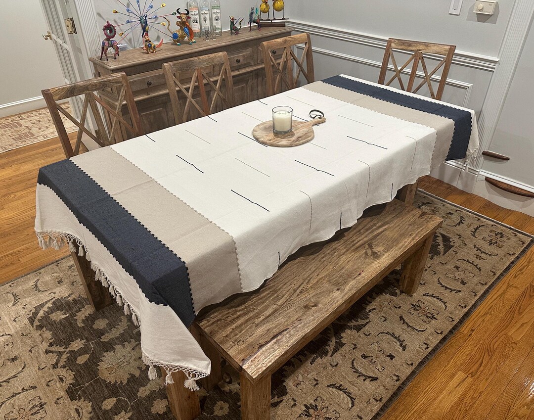 95'' Tablecloth From Oaxaca Mexico Made With Handloom Fabric. - Etsy