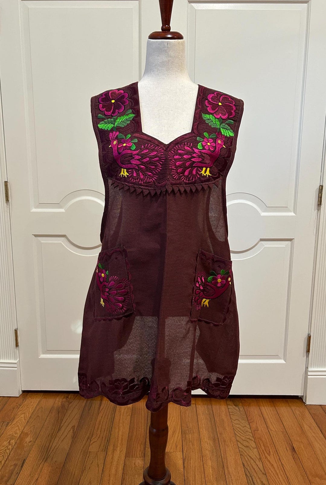 One of the Kind Traditional Oaxaca Apron for Woman. With Pockets and ...