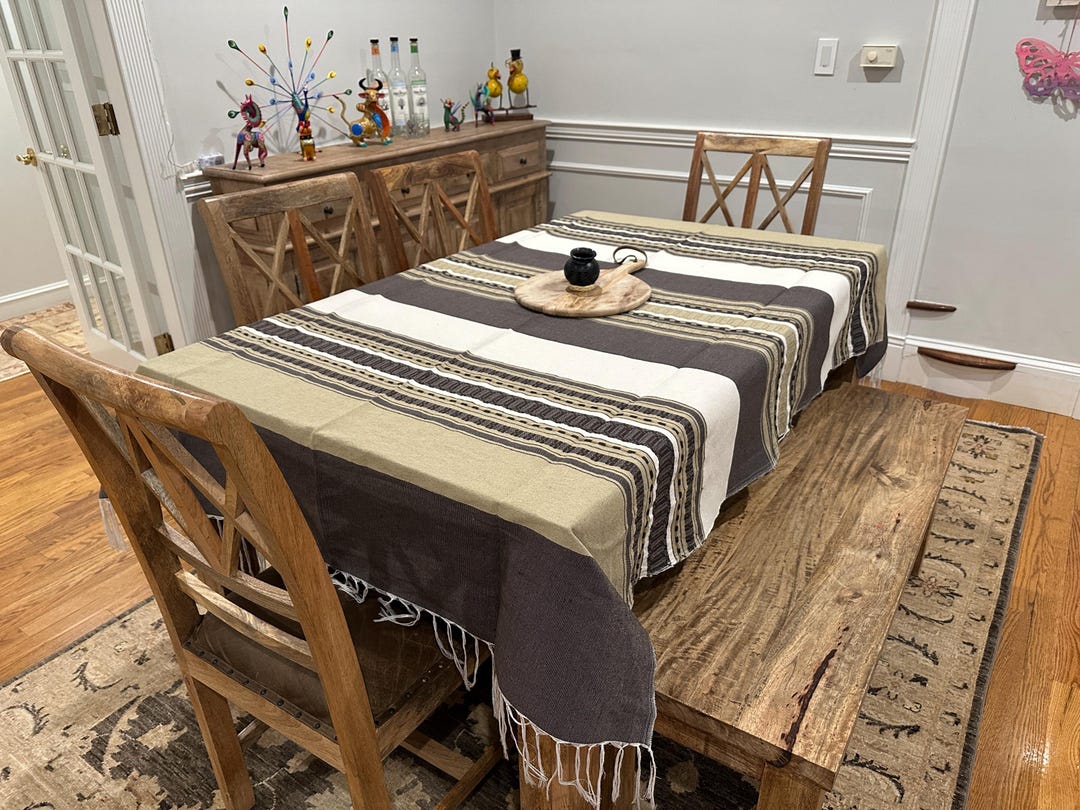 Tablecloth From Oaxaca Mexico Made With Handloom Fabric. - Etsy