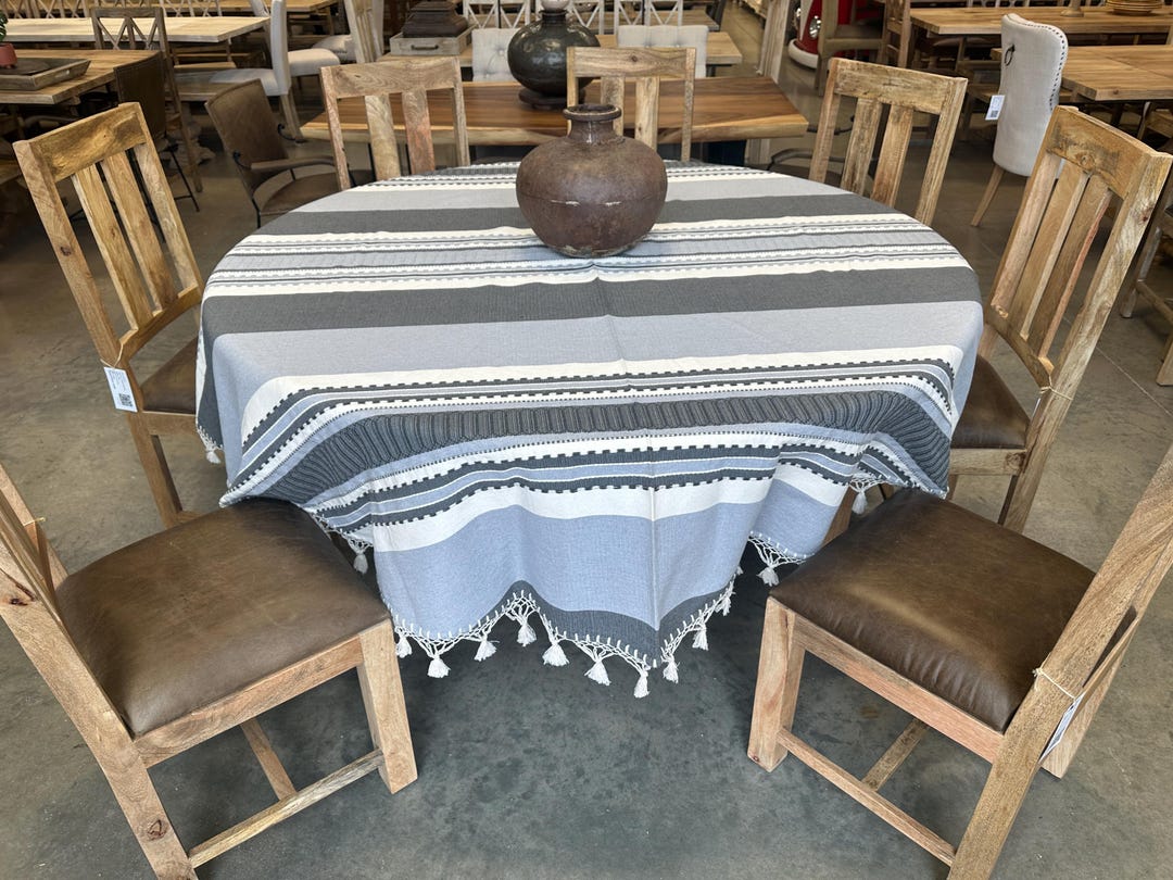 93'' Round Tablecloth From Oaxaca Mexico Made With 100 % Handloom ...