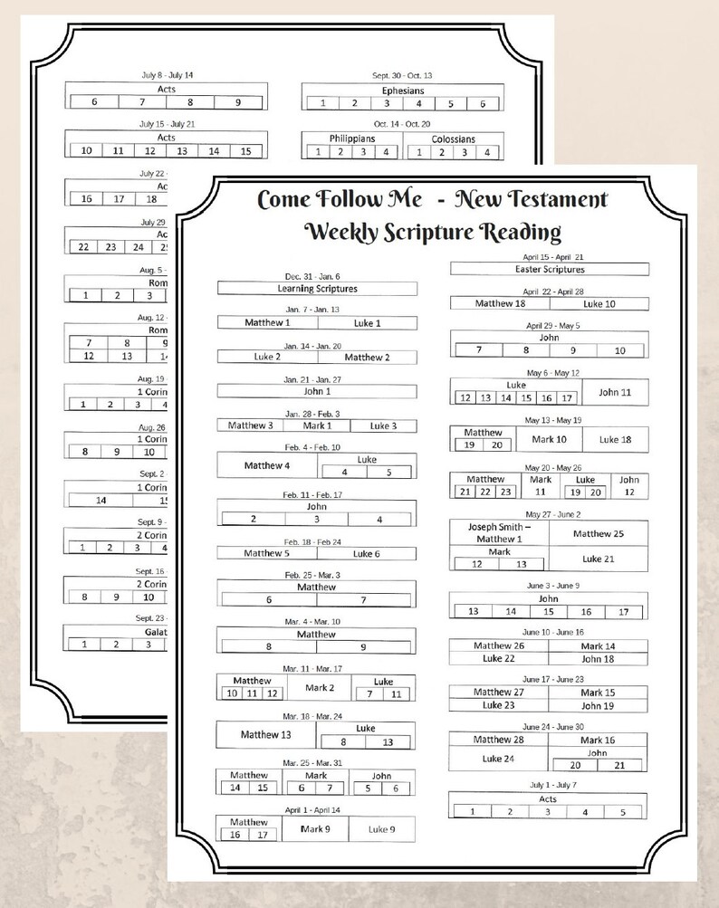 Come Follow Me - New Testament - Weekly Scripture Reading - Digital ...