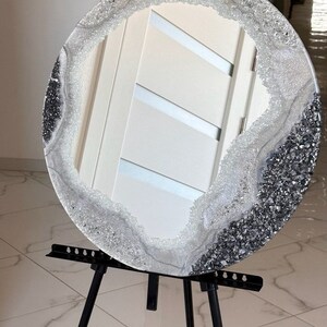 Epoxy Resin Round Mirror, Round Mirror Wall Decor, Handmade Mirror ...