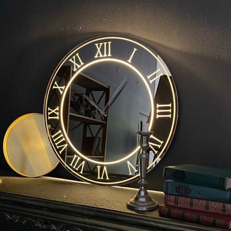 Mirrored Wall Clock - Etsy