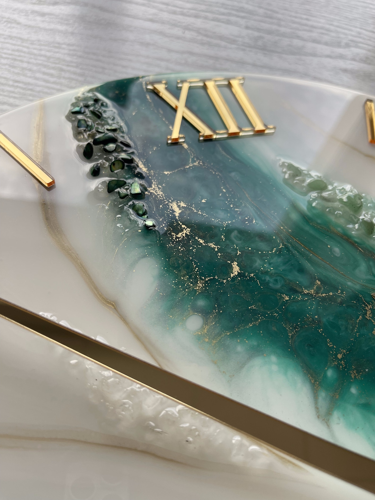 Green Wall Clock Wall Clock Unique Epoxy Resin Clock - Etsy