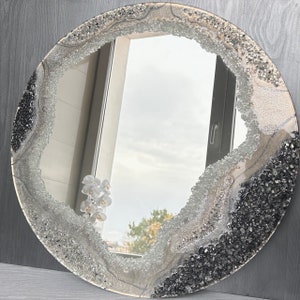 Epoxy Resin Round Mirror, Round Mirror Wall Decor, Handmade Mirror ...