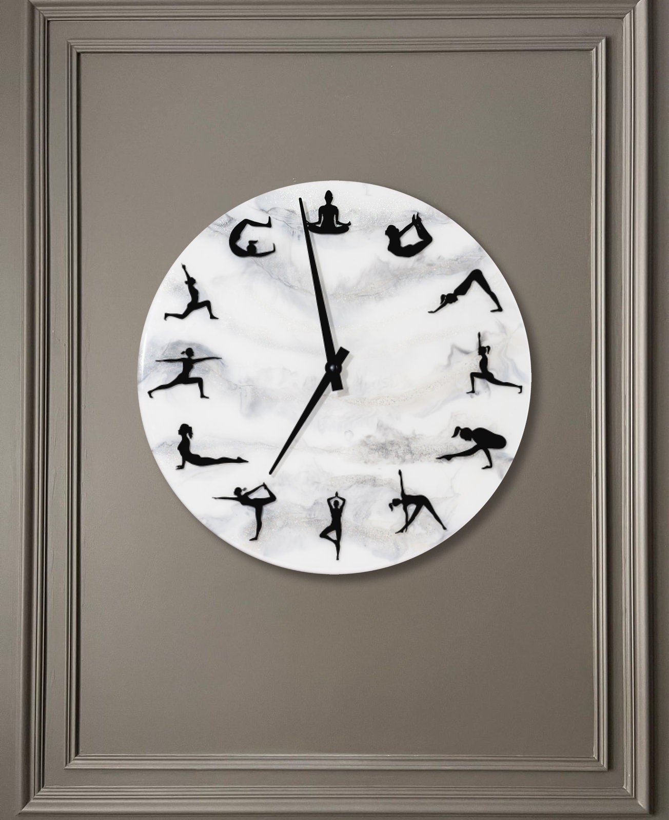 Yoga Clock Unique Wall Clock Silent Wall Clock Yoga Studio - Etsy