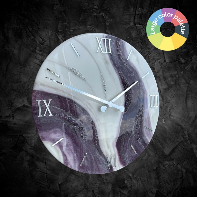 Purple Wall Clock - Etsy