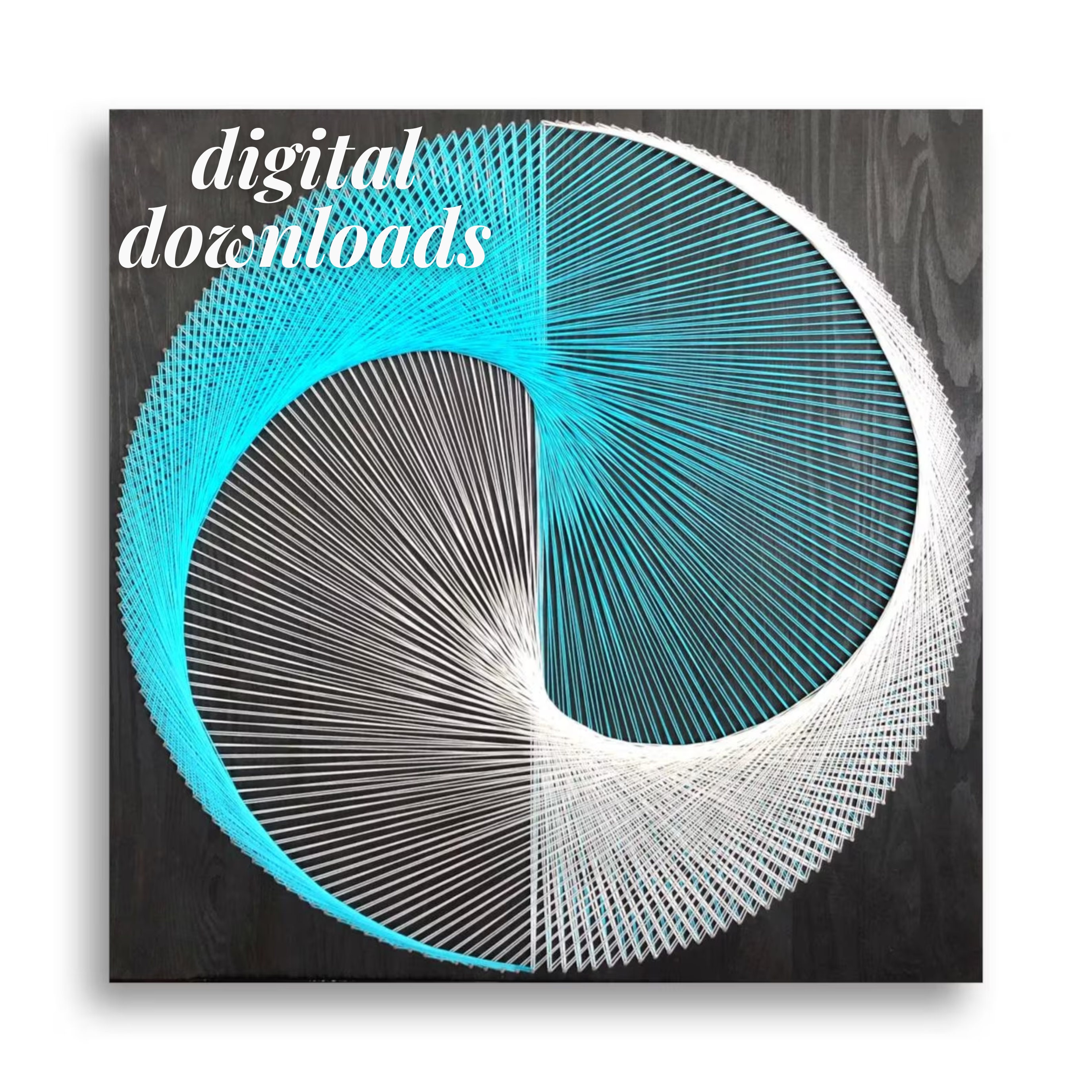 Downloadable DIY Yin Yang String Art, String Pattern, Do It Your Self String Art, Tutorial Yin ...