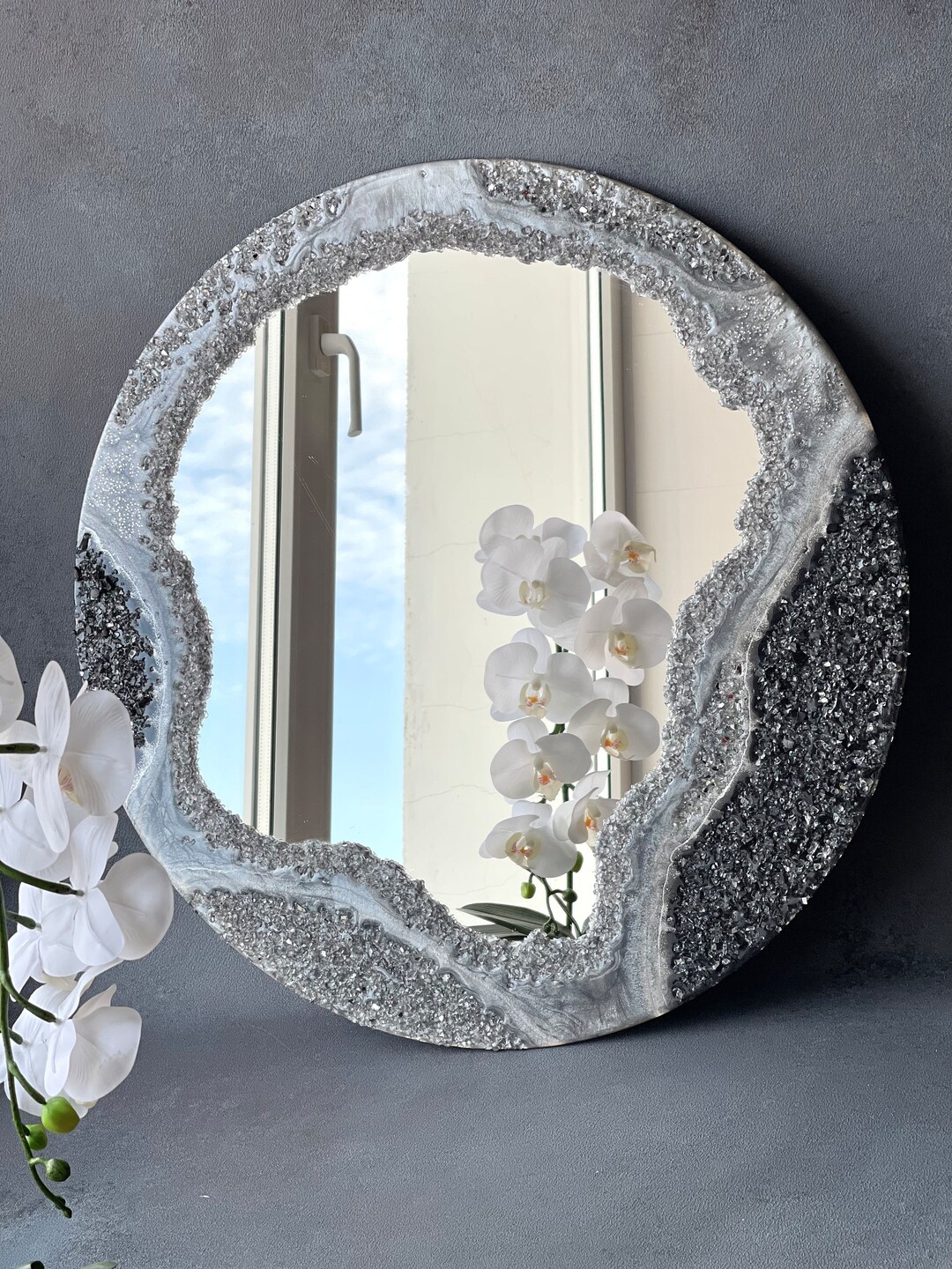 Luxury Epoxy Resin Mirror, Art Deco Mirror, Mirror Wall Decor, Unique ...