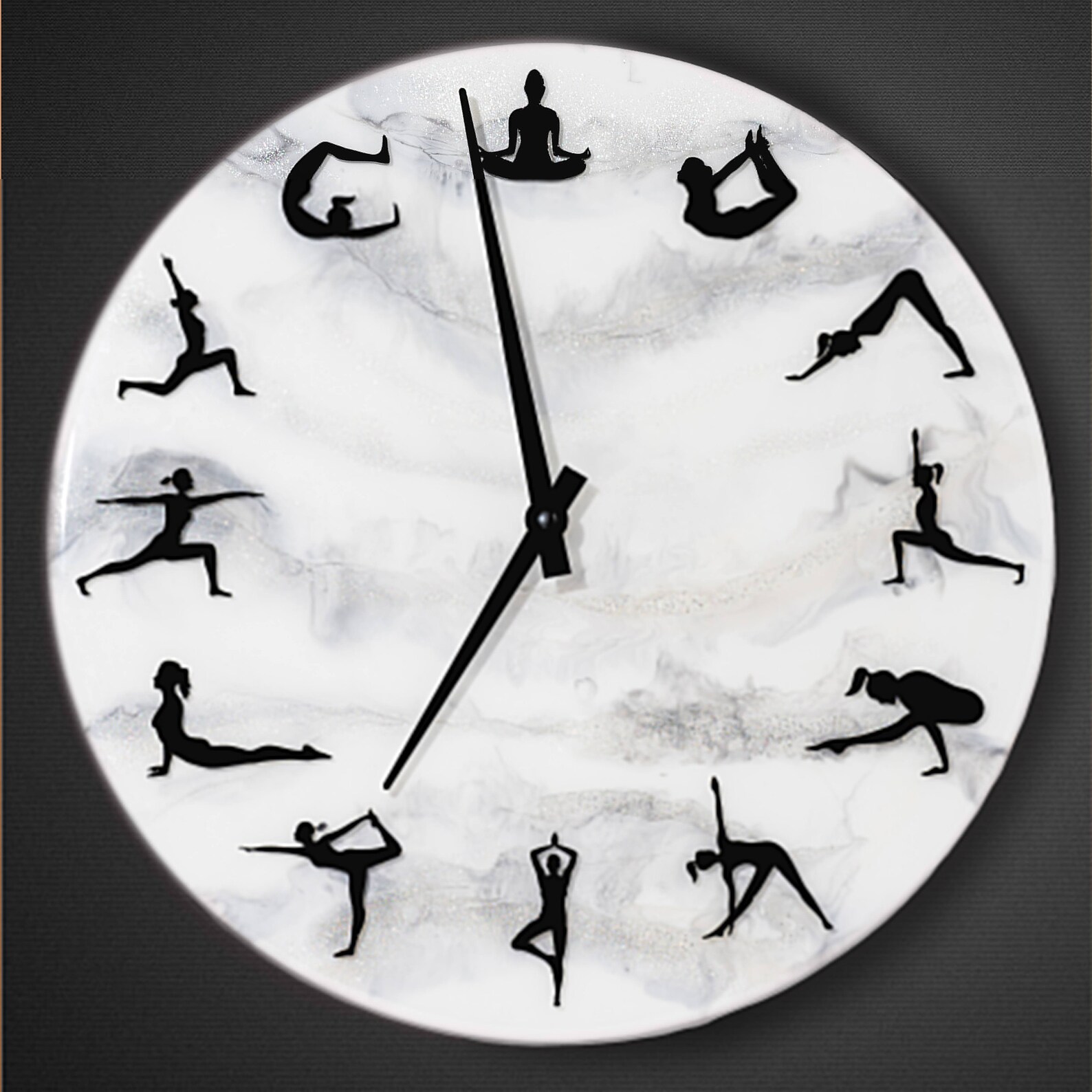 Yoga Clock Unique Wall Clock Silent Wall Clock Yoga Studio - Etsy