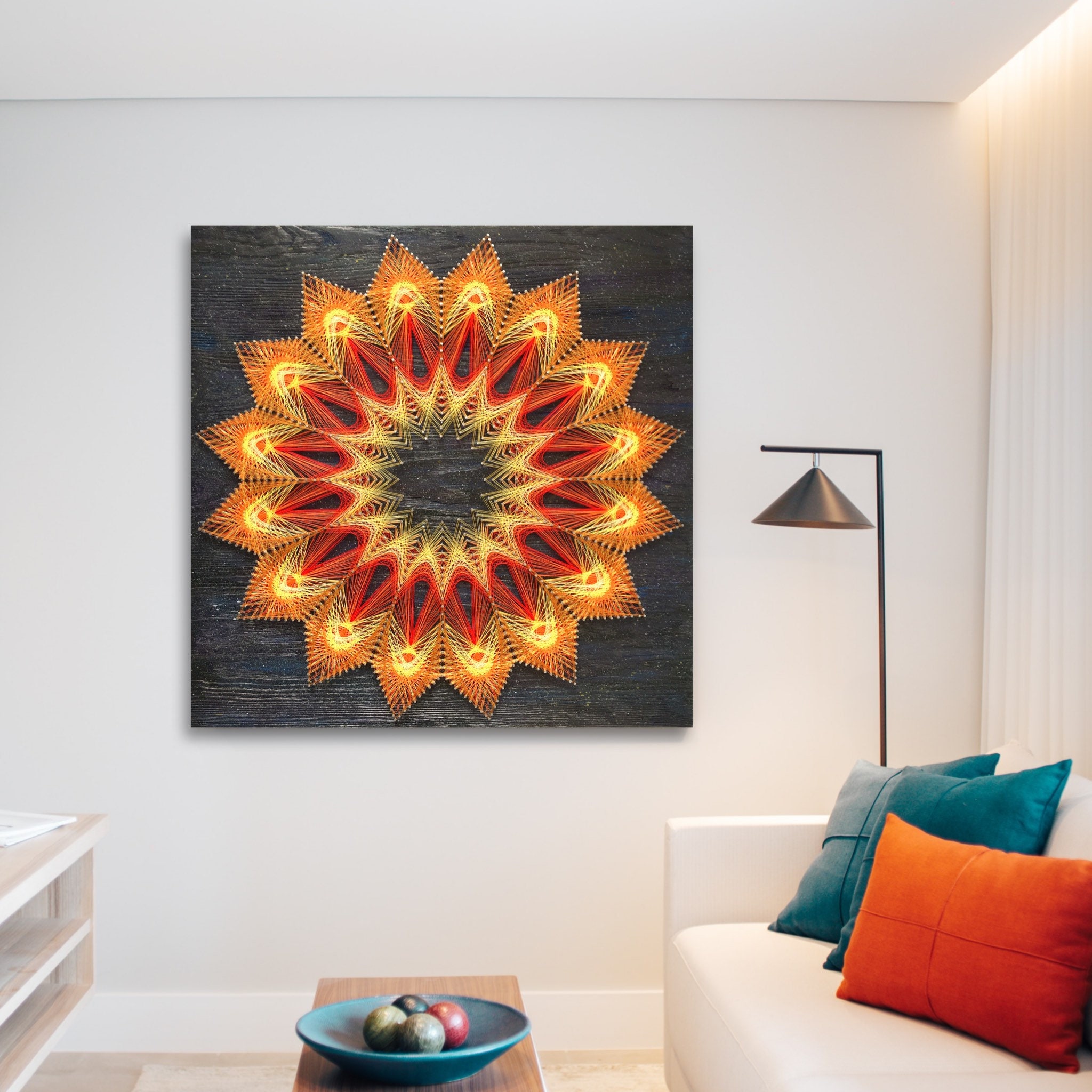 Mandala Wall Art Sun Mandala Living Room Mandala Wall Art - Etsy