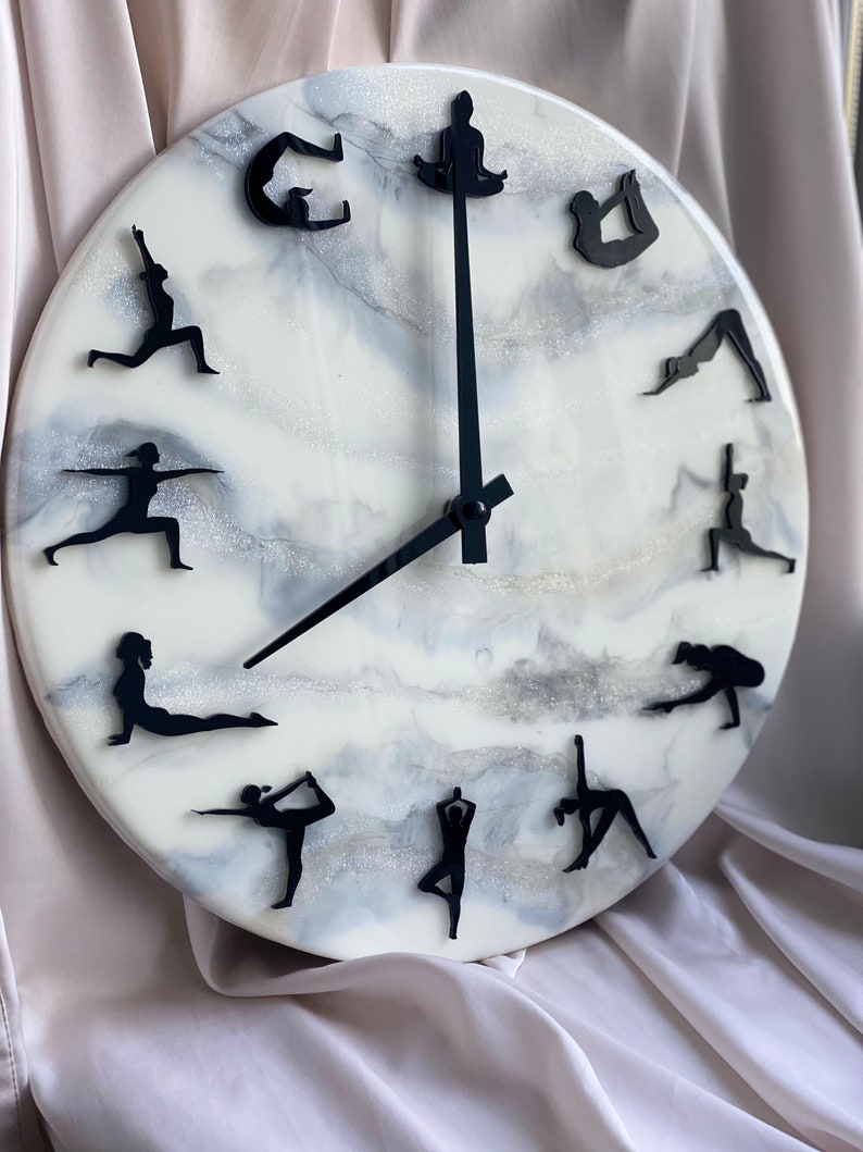 Yoga Clock Unique Wall Clock Silent Wall Clock Yoga Studio - Etsy