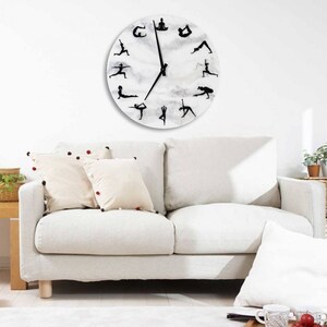 Yoga Clock Unique Wall Clock Silent Wall Clock Yoga Studio - Etsy