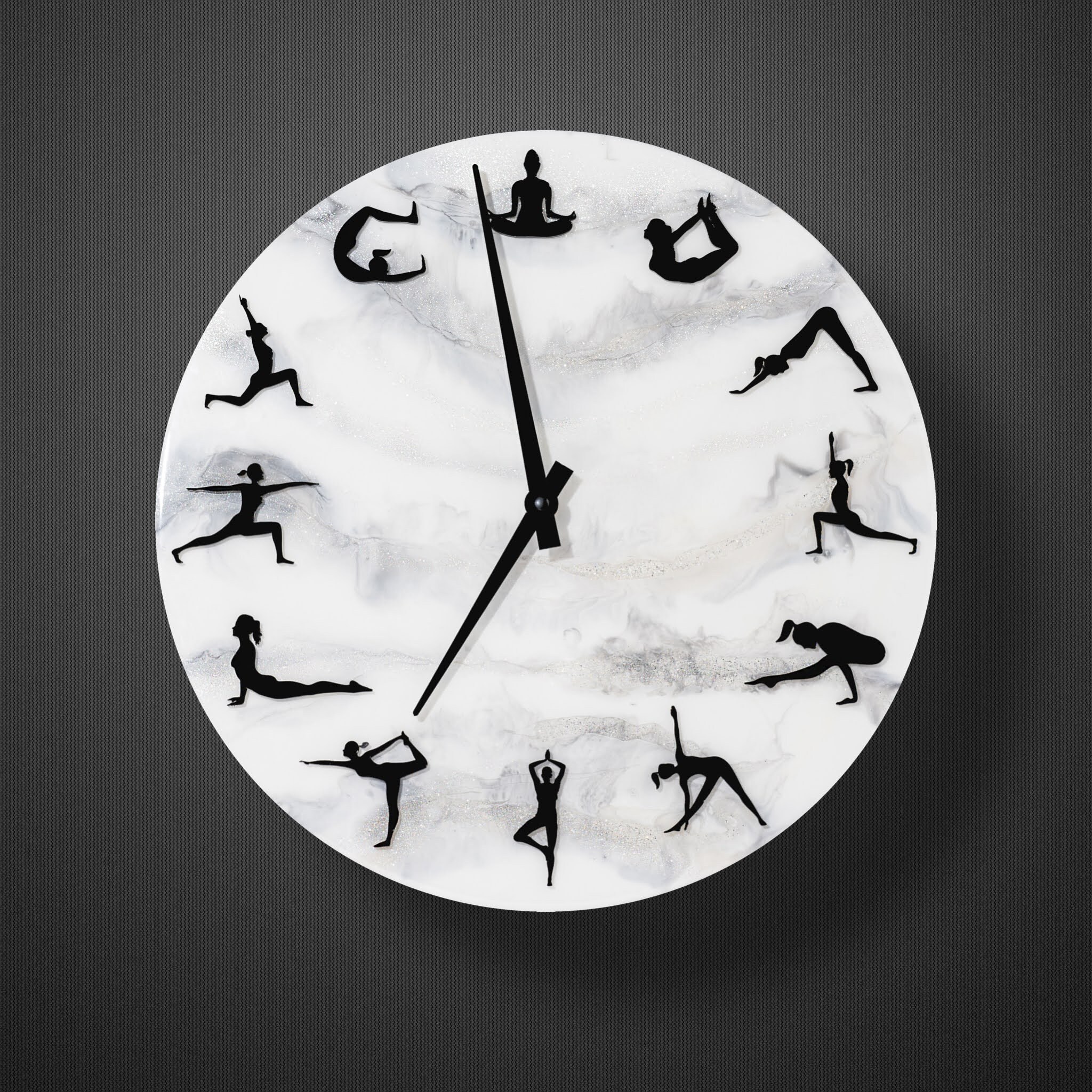 Yoga Clock Unique Wall Clock Silent Wall Clock Yoga Studio - Etsy