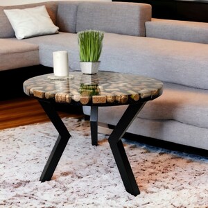 Custom Epoxy Table Modern Coffee Table With Corks Black - Etsy