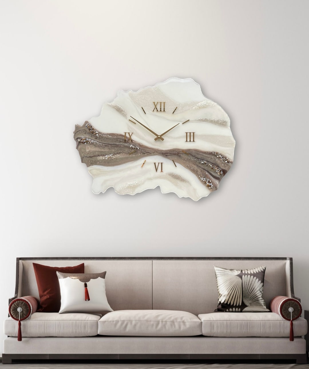 Asymmetric Modern Wall Clock, Unique Epoxy Custom Clock, Personalized ...