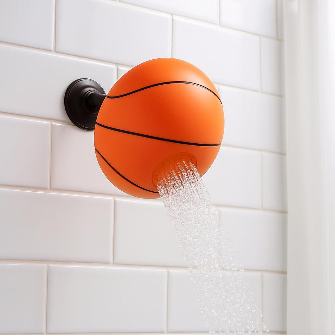 Basketball Shower Head – Sports Fan Bathroom Decor – Slam Dunk Novelty ...