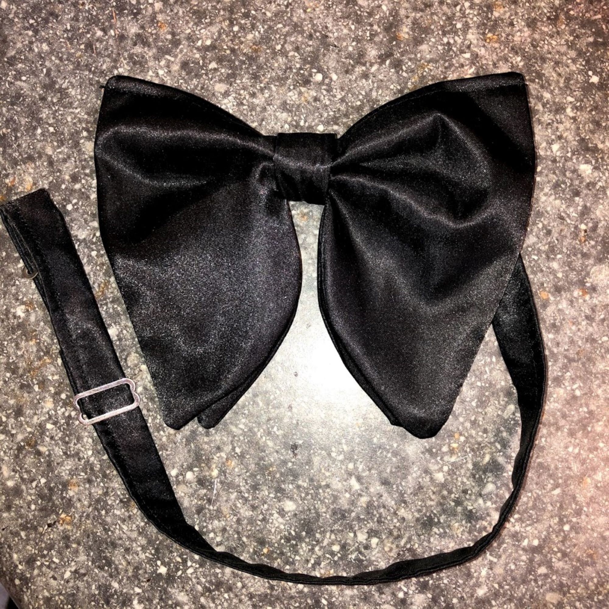 Black Jumbo Butterfly Bow Tie, Formal Bow Tie, Pre-tied, Adjustable ...