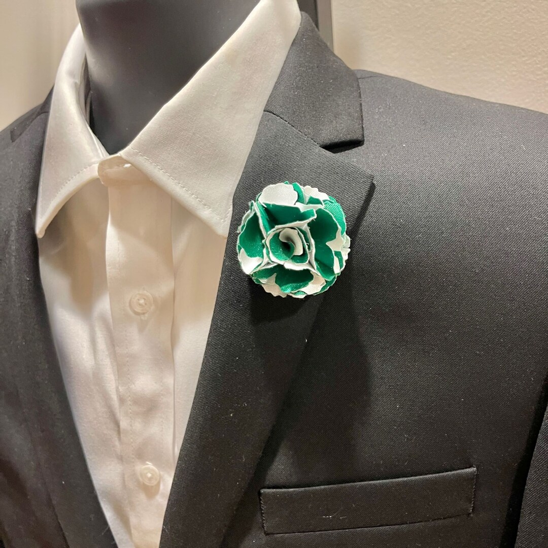 Lapel Pin, Green, White, Nigerian Flag, MVSU, Satin Lapel Pin, Wedding ...