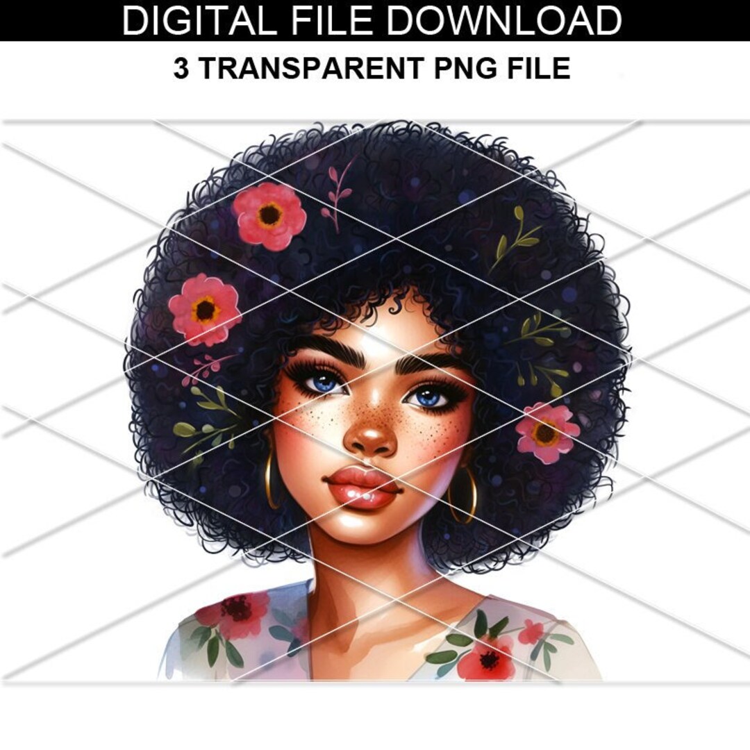 Afro Girl PNG/ Women Tees/ Afro Women PNG/ Black Girl Tees/ Black Girl ...