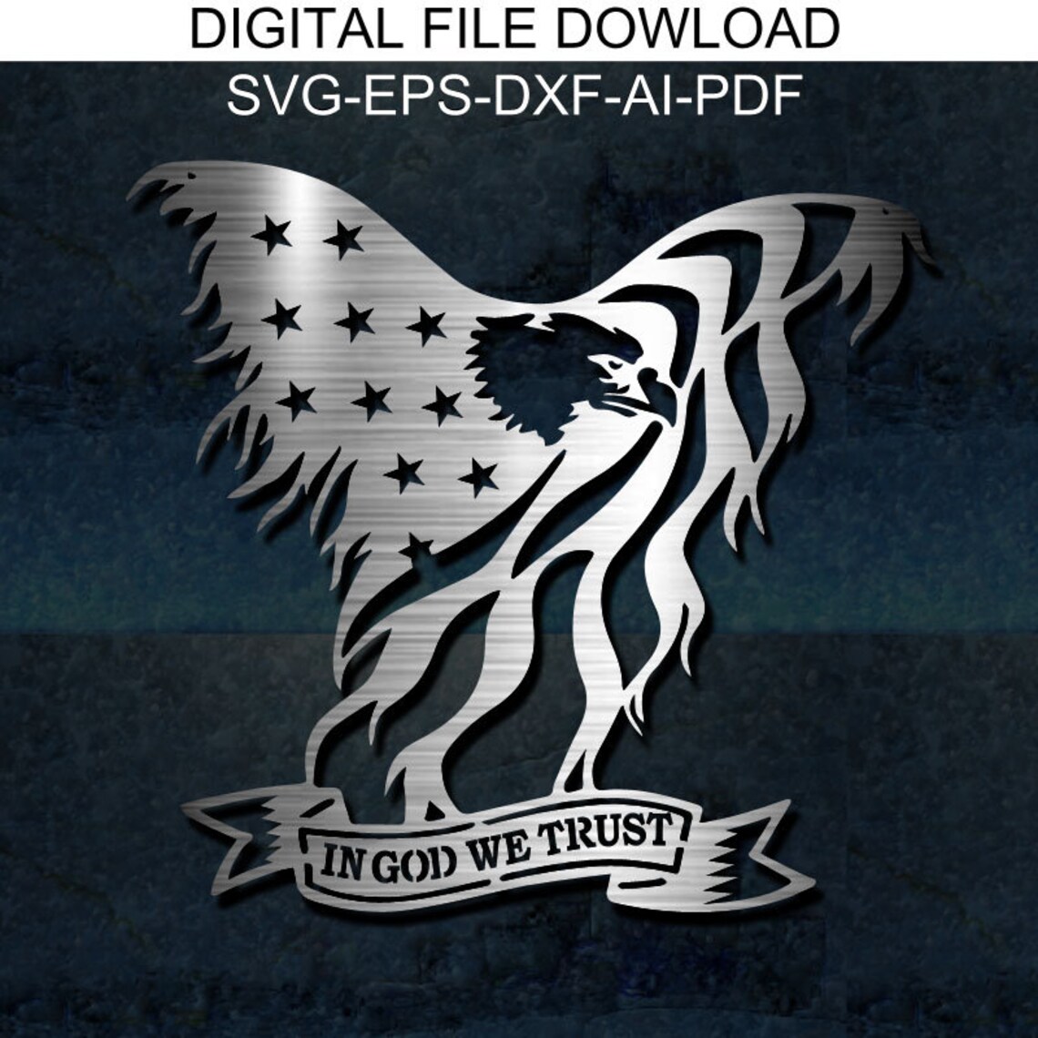 In God We trust vector Bald Eagle US Flag SVG In GOD We | Etsy