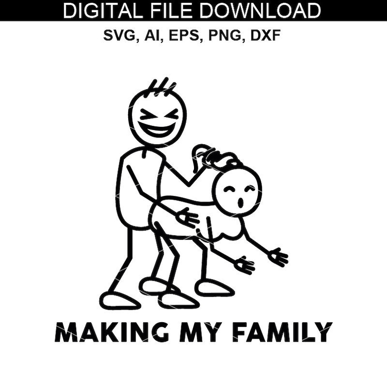Making My Family Stick Figure Funny Decal Funny Sticker for - Etsy