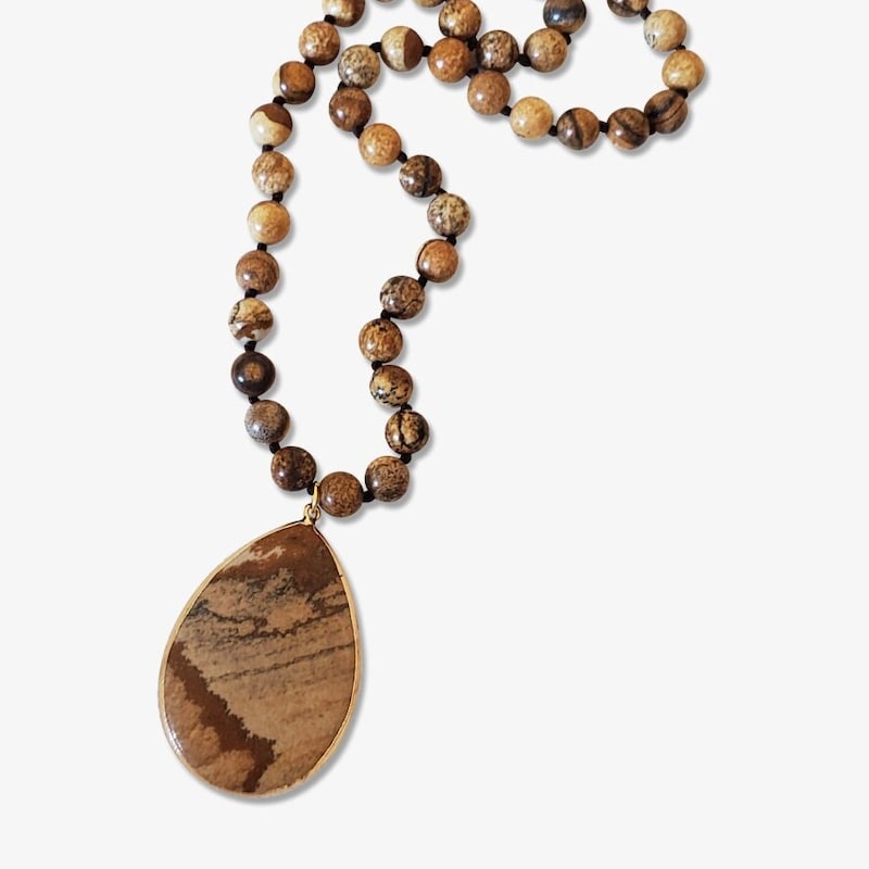 Long Brown Necklace - Etsy