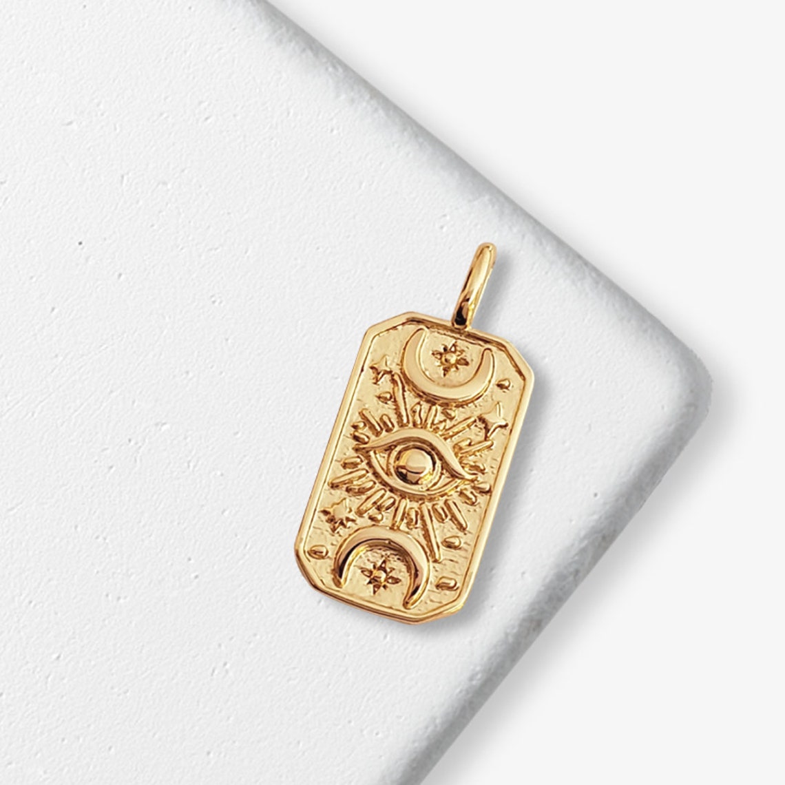 Celestial Evil Eye Pendant Tarot Card Necklace Pendant | Etsy