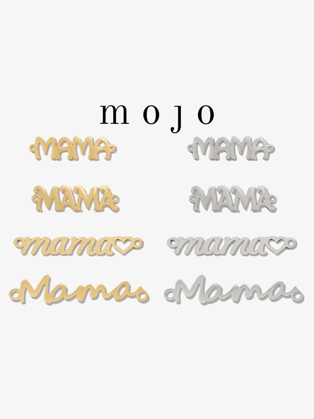 4 Styles! Mama Connector, Mama Link for Bracelet Necklace, Gold Silver ...