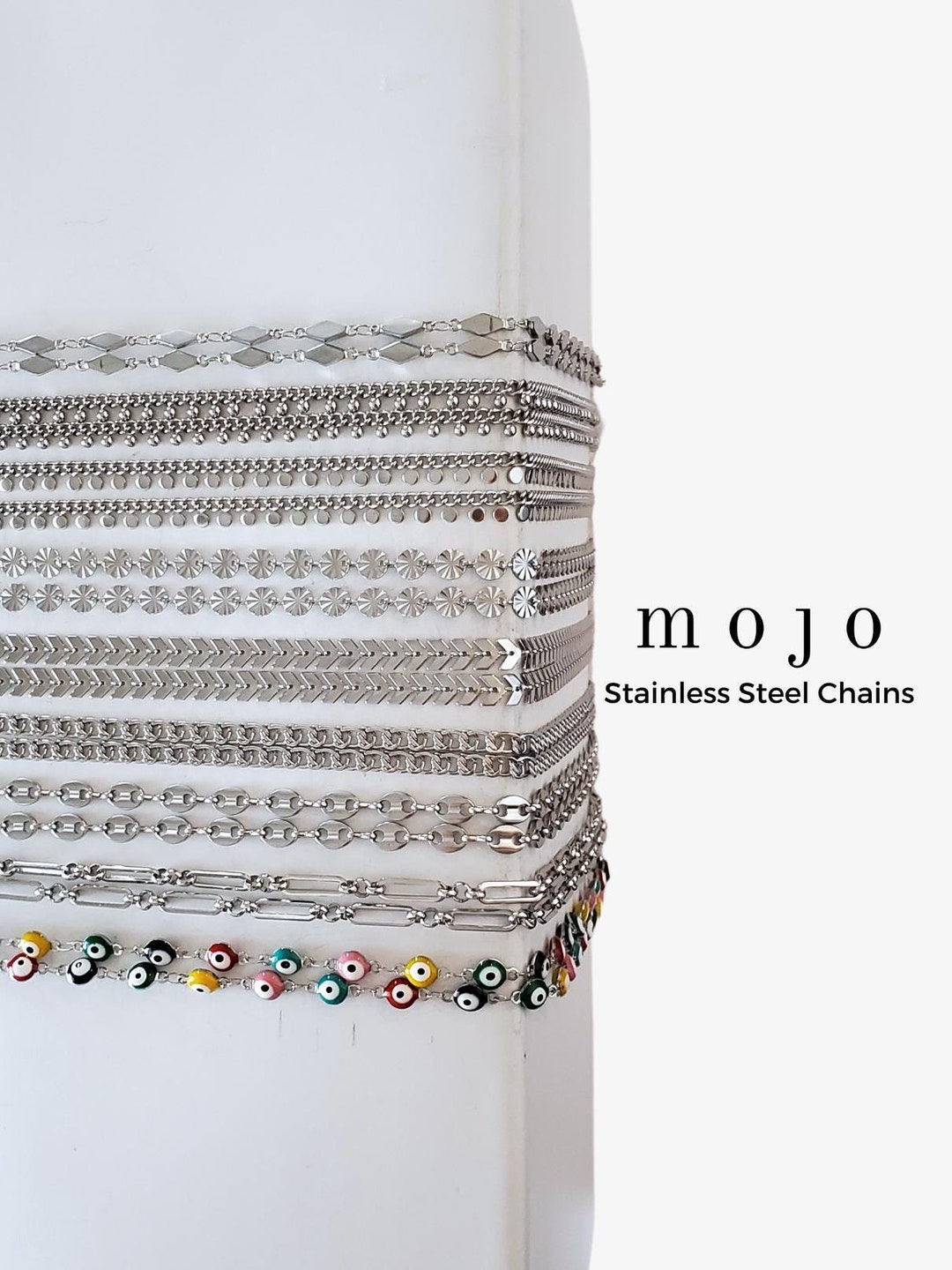 9 Styles! Stainless Steel Chain for Permanent Jewelry Unfinished Chain ...