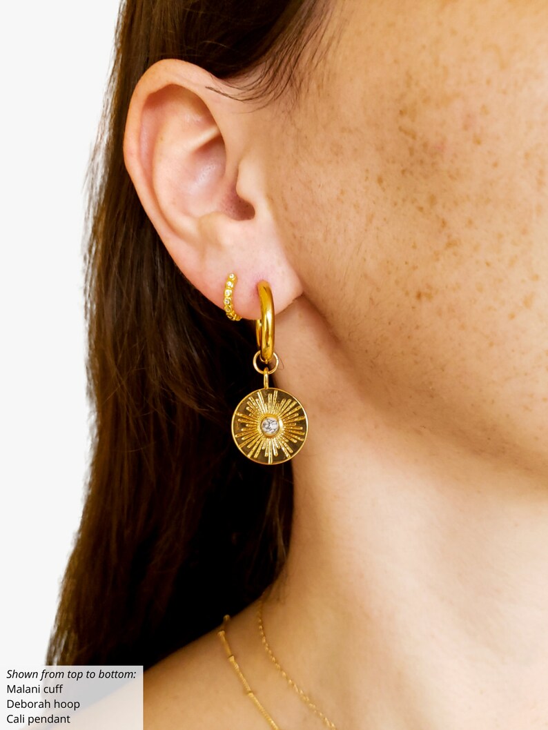 4 Sizes Thick Gold Click Hoops Small Medium Large Stainless - Etsy