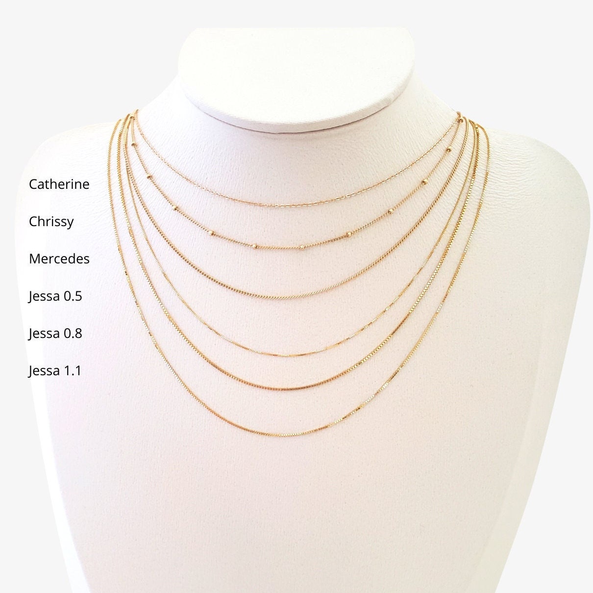 14K Gold Adjustable Cable Necklace Adjustable Length Chain | Etsy