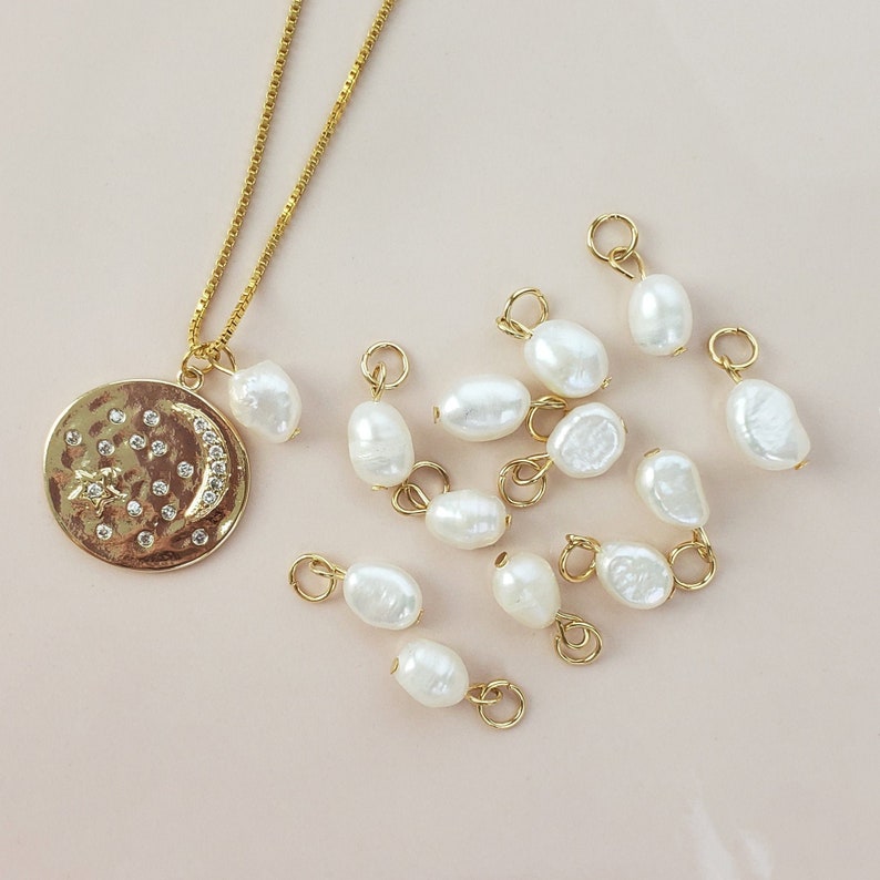 Freshwater Pearl Charm Freshwater Pearl Pendant Baroque Pearl - Etsy