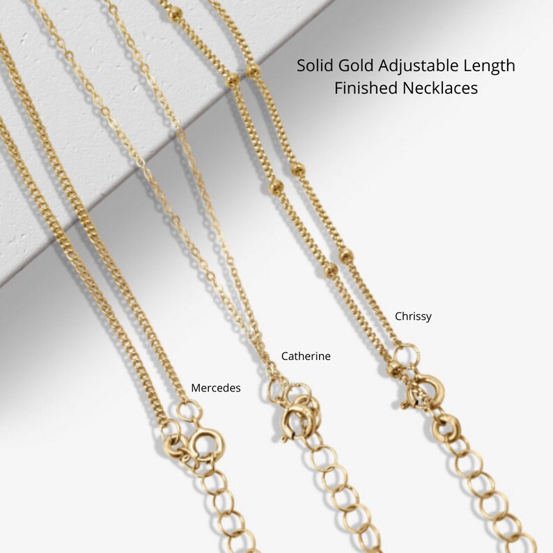 14K Gold Adjustable Cable Necklace Adjustable Length Chain | Etsy