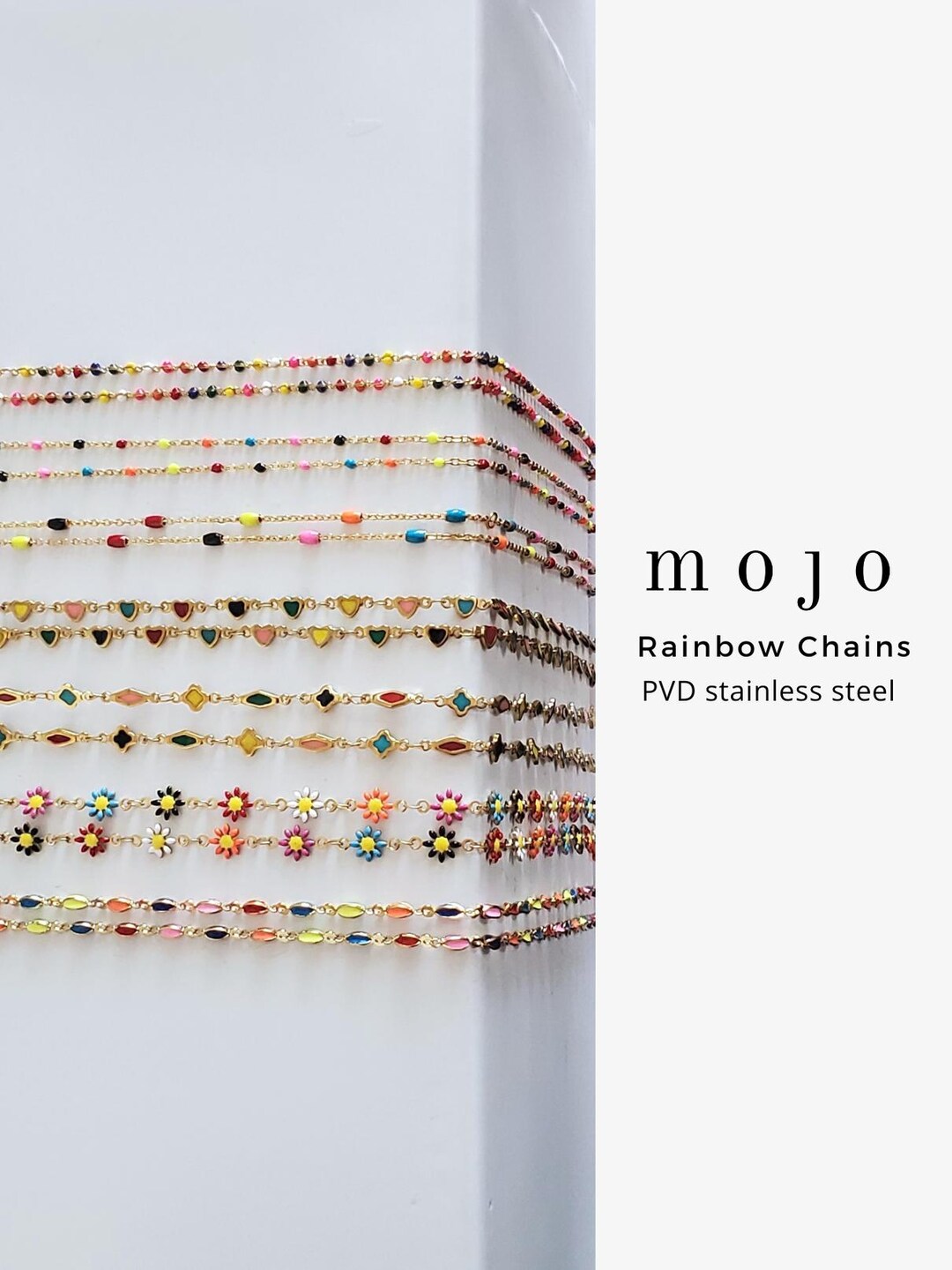 7 Styles! Rainbow Gold Unfinished Chains for Permanent Jewelry PVD ...