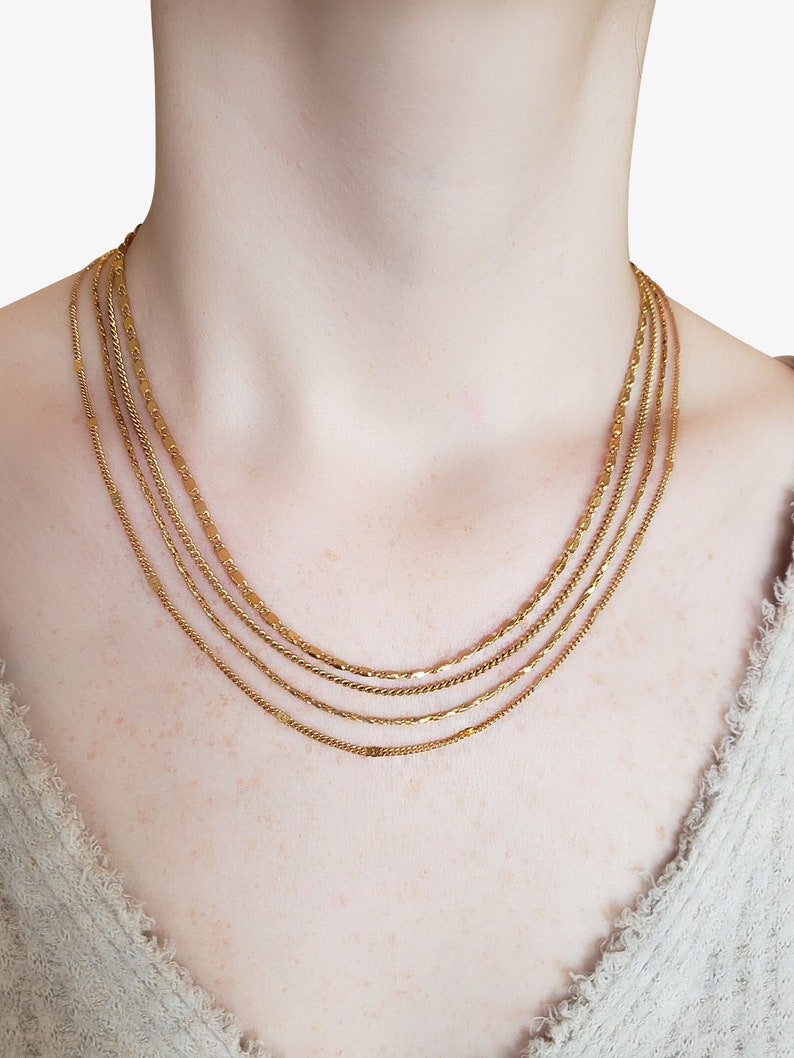 5 Styles Gold Fini Collier 16 18 20 Pouces Chaîne Collier En Gros ...