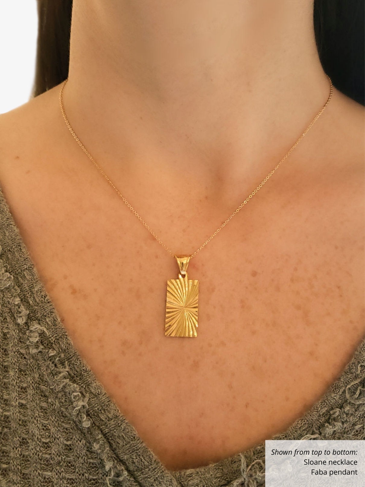 13 Styles Rectangle Square Gold Pendant Gold High Quality - Etsy