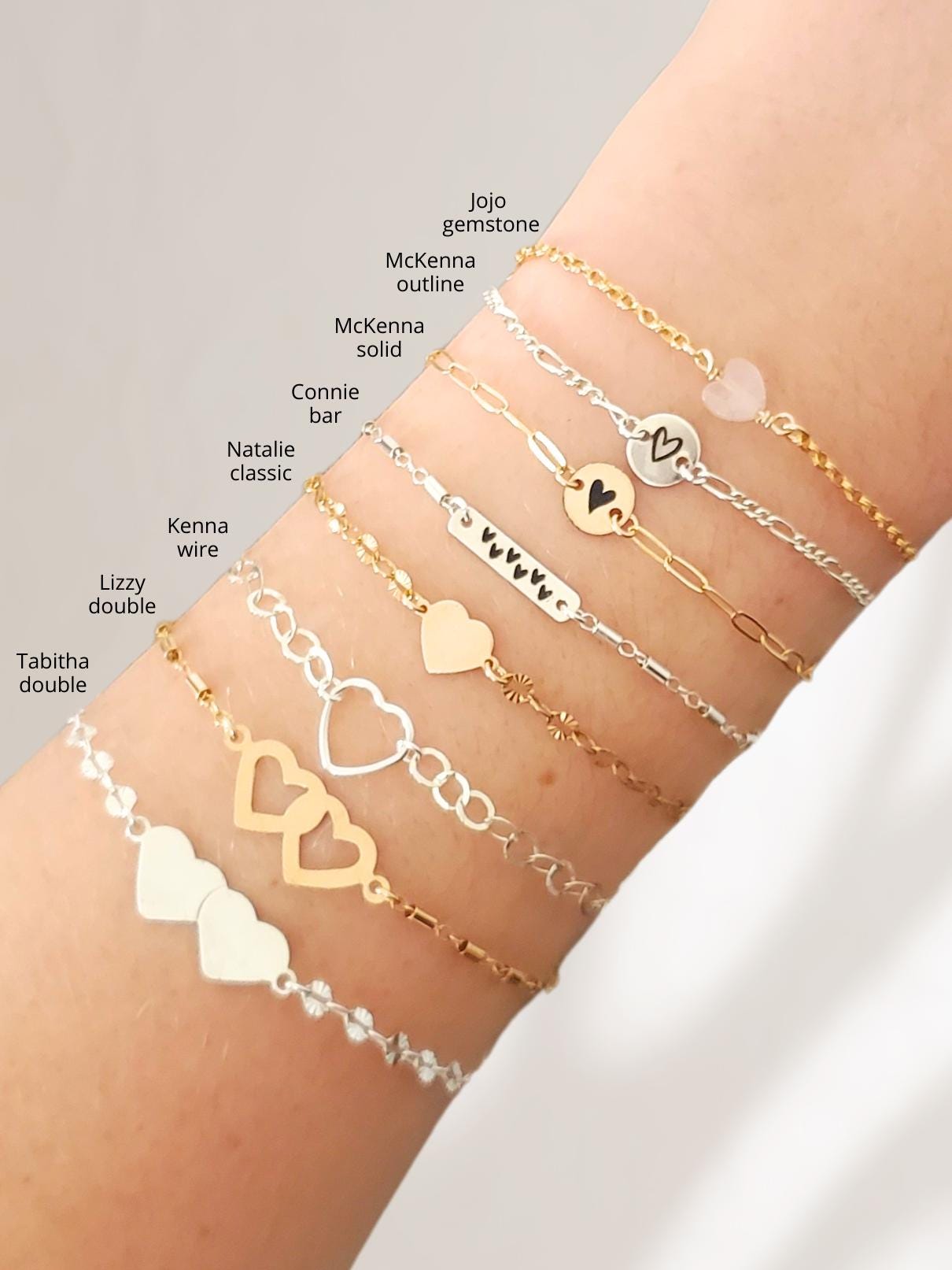 8 Styles 14K Gold Filled 925 Sterling Silver Heart Connectors for ...