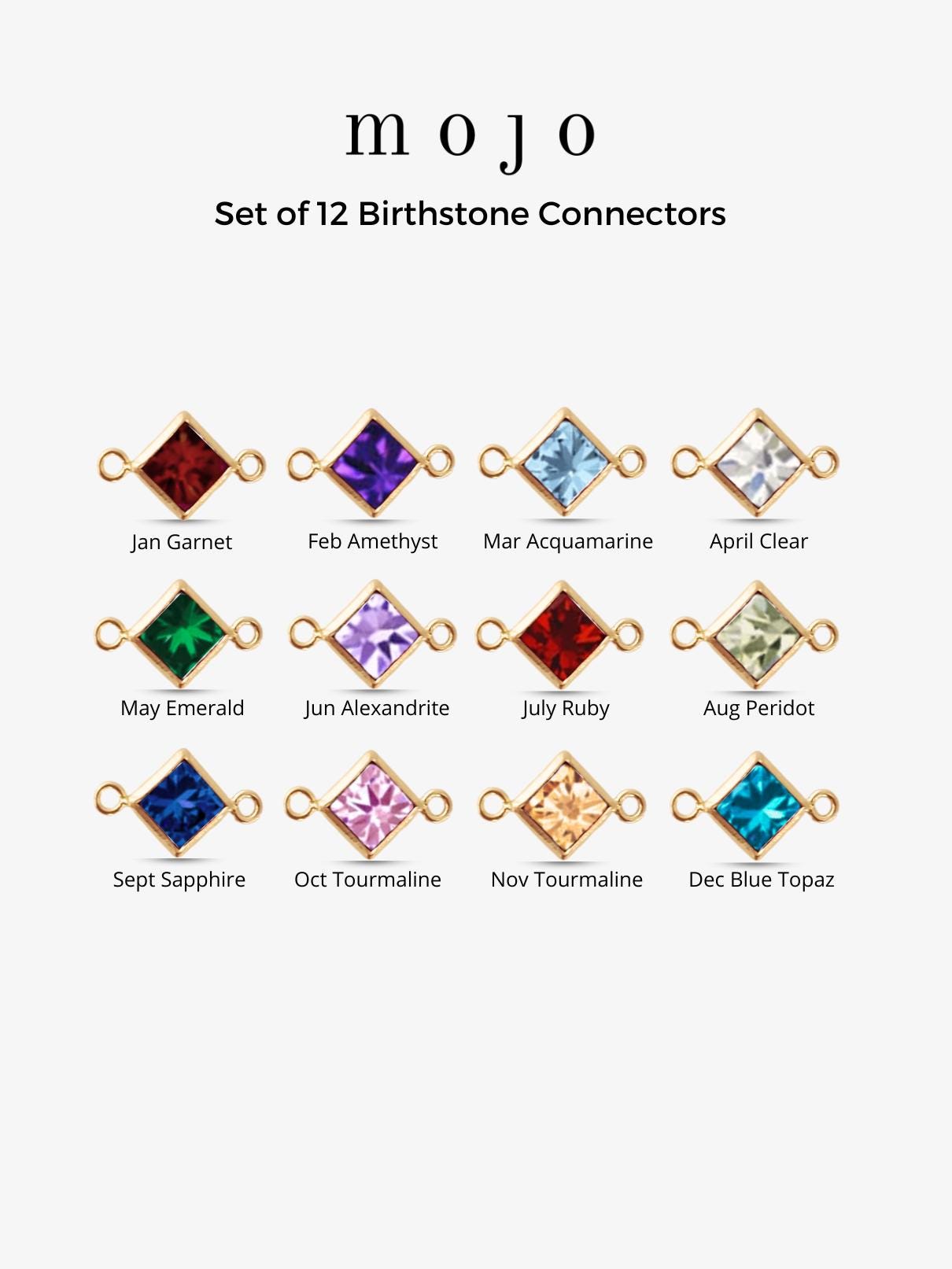 13 Colors, 14K Gold Filled Diamond Shapes Birthstones for Permanent ...