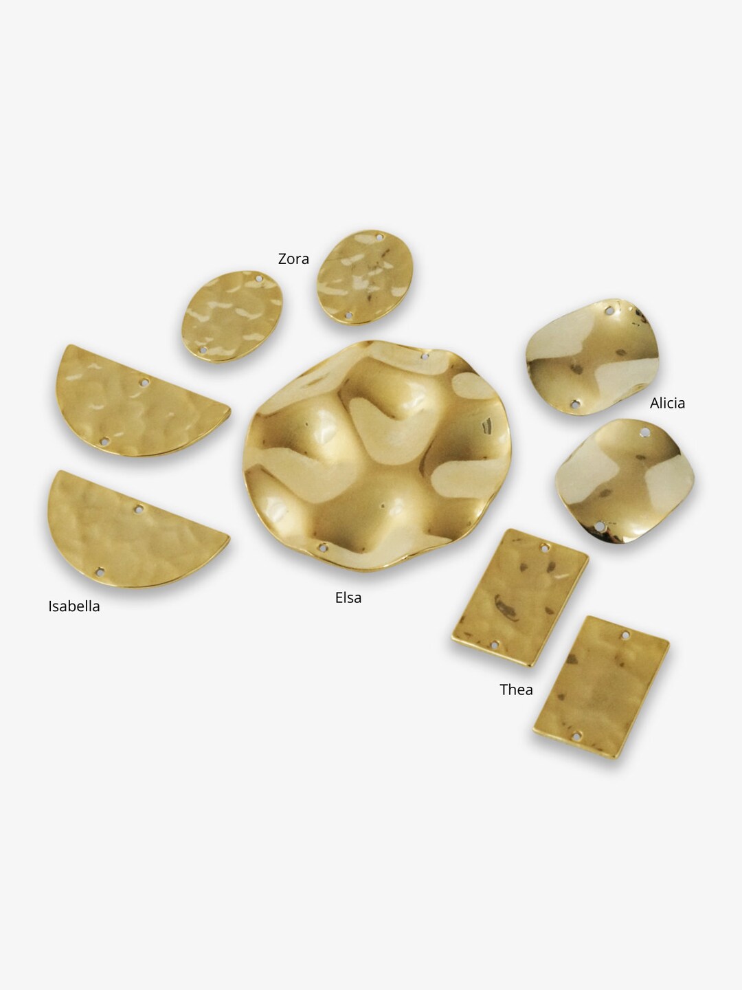 5 Styles Gold Connectors Gold Wavy Connector Gold Hammered Connector ...