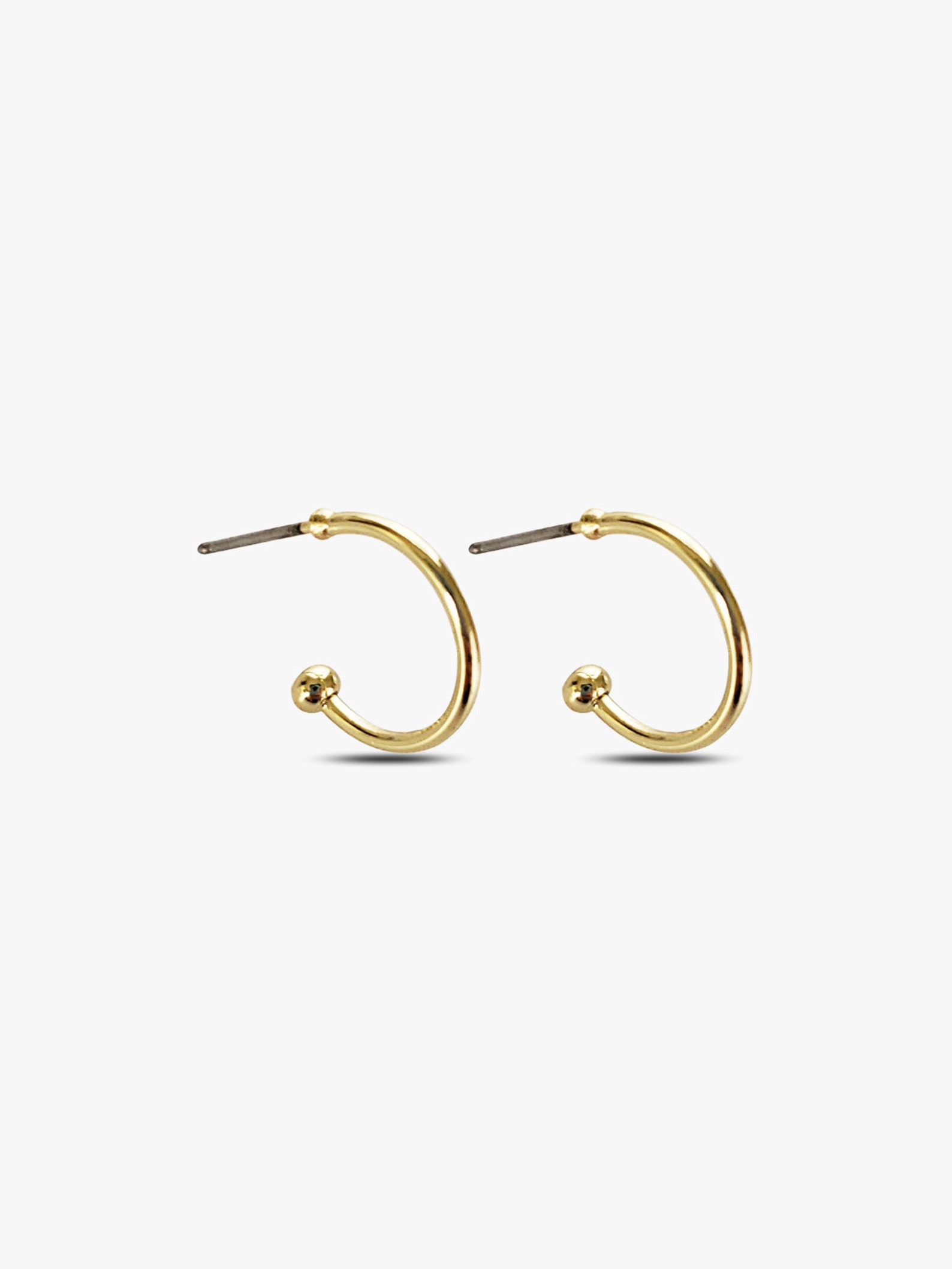 Gold Hoops With Ball Simple Gold Hoops Gold Earring Findings Small ...