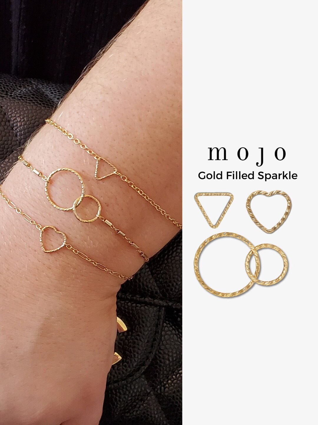 1pc or Set of 5 X 14k Gold Filled Sparkle Connectors for Permanent ...