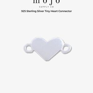 925 Sterling Silver Tiny Heart Connector for Permanent Jewelry, Small ...