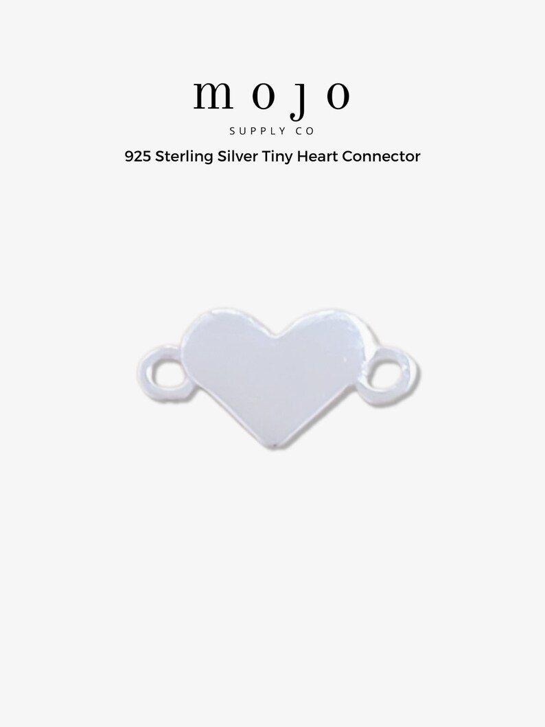925 Sterling Silver Tiny Heart Connector for Permanent Jewelry, Small ...