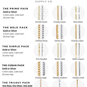 Permanent Jewelry Chain Starter Pack W Jump Rings Gold, Silver PVD ...