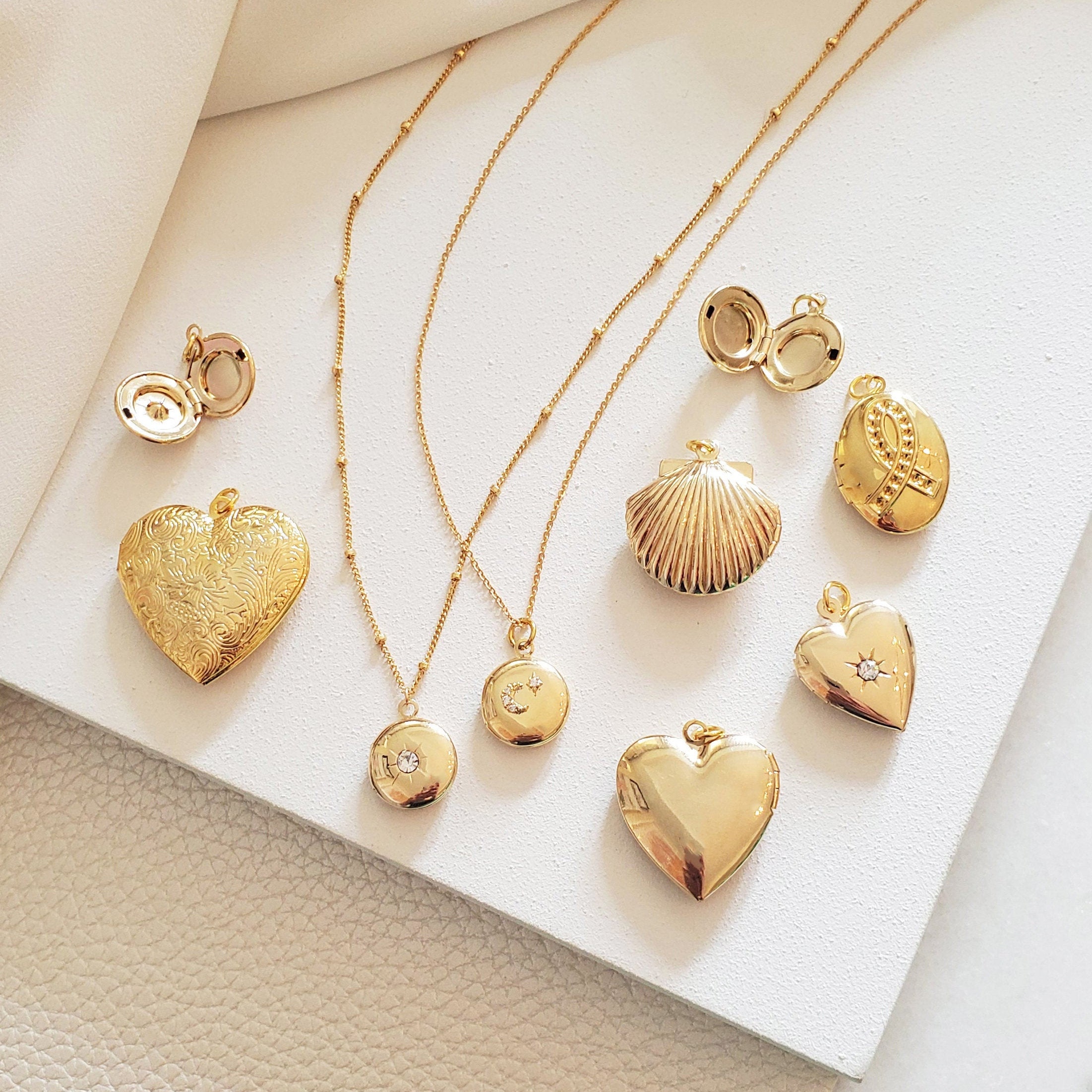 Gold Heart Locket Pendant Vintage Style Antique Charm Large | Etsy