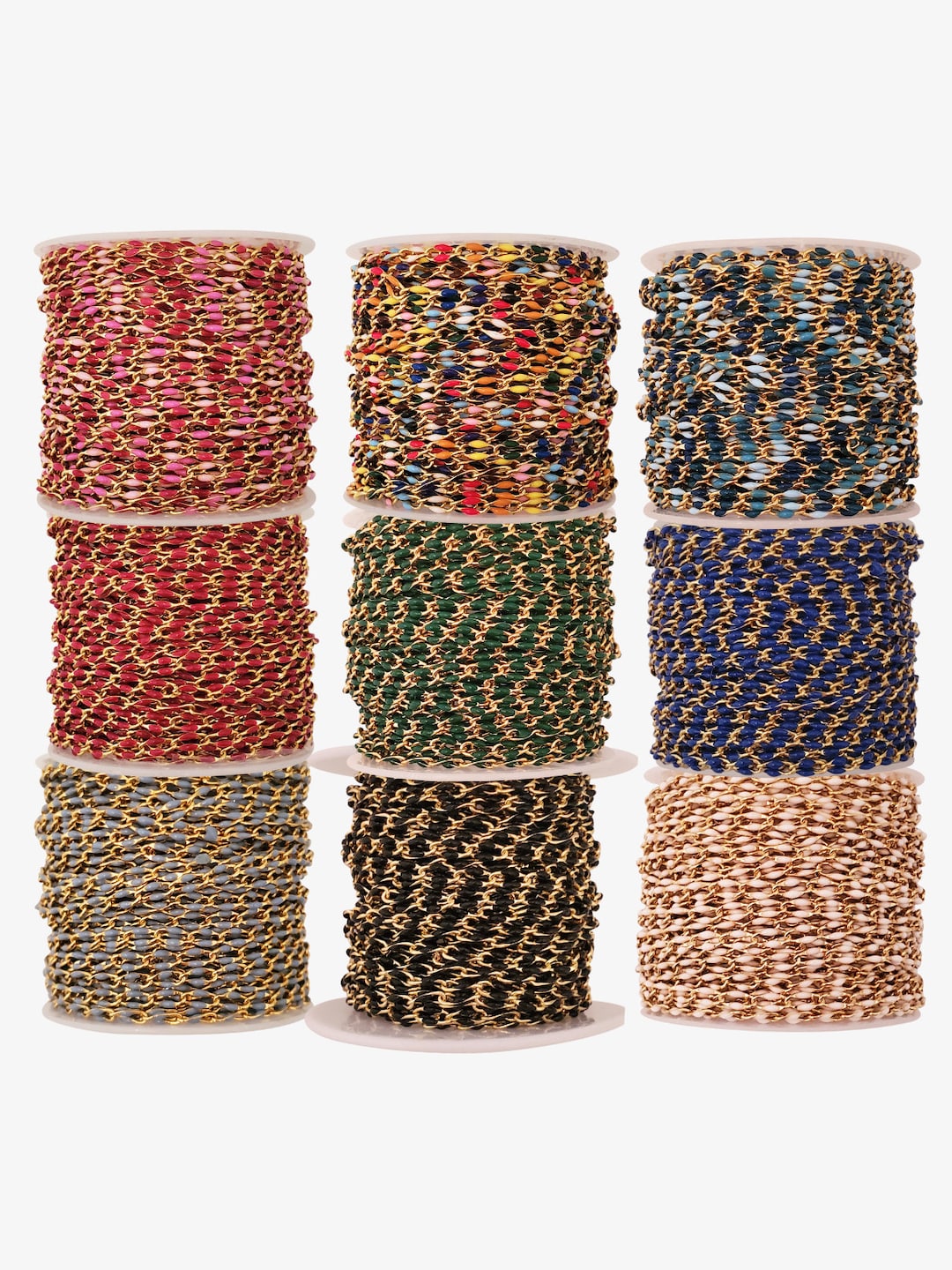 10 Colors! Enamel Chain, Multi Color Unfinished Chain by the Foot for ...