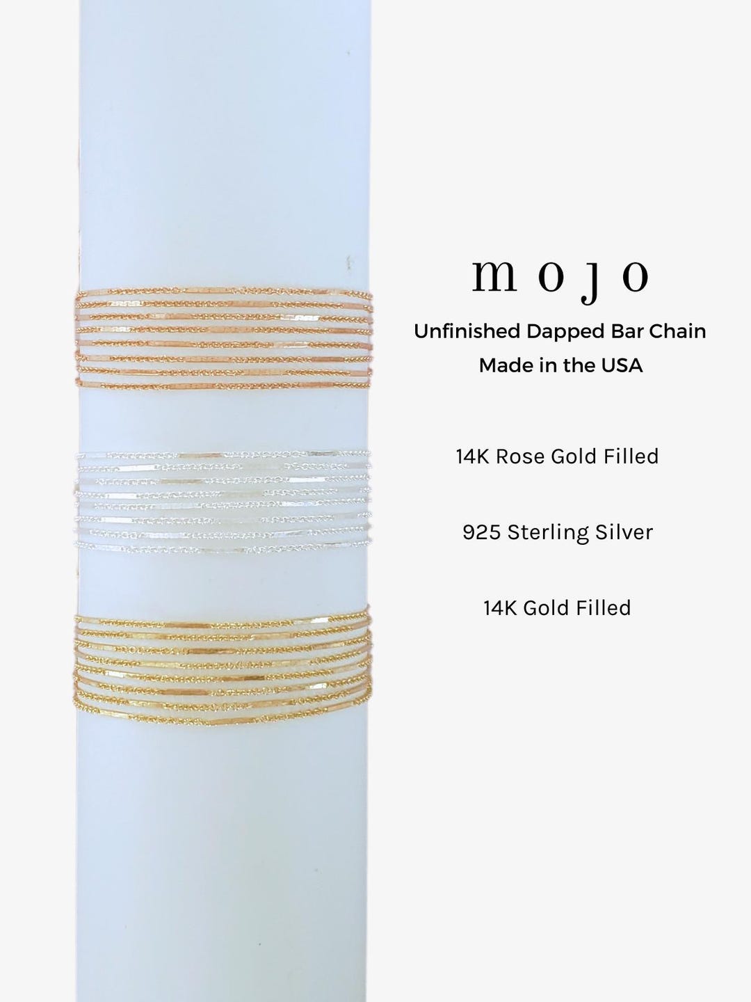 Dapped Bar 14K Gold Filled 925 Sterling Silver Chain by the Foot for ...