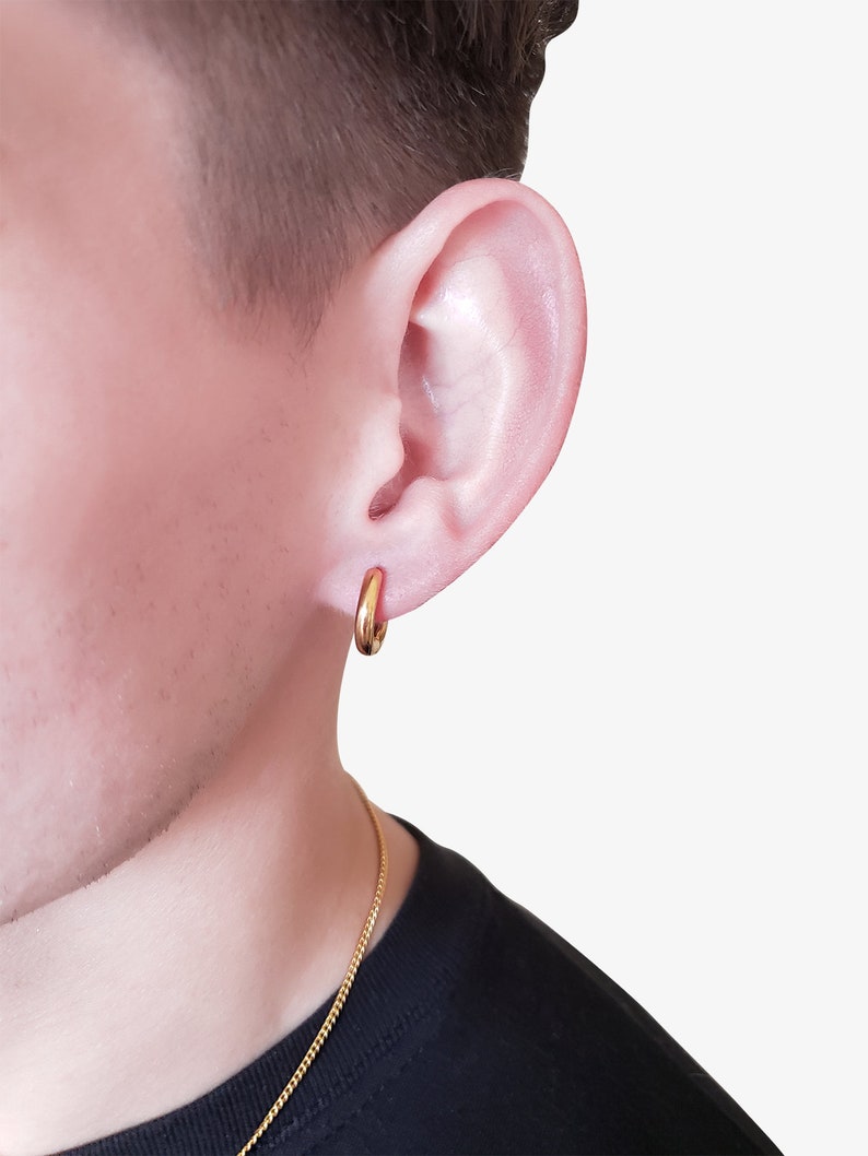 4 Sizes Thick Gold Click Hoops Small Medium Large Stainless - Etsy