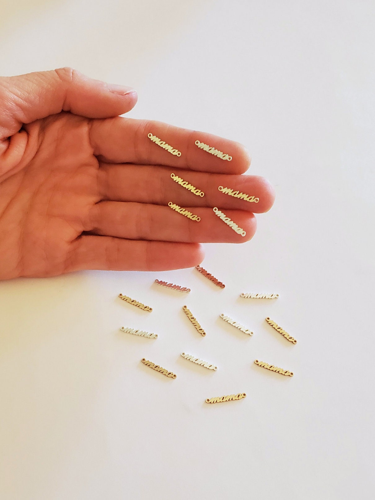 1pc or Set of 10 X Gold Filled, Sterling Silver Mama Connector for ...